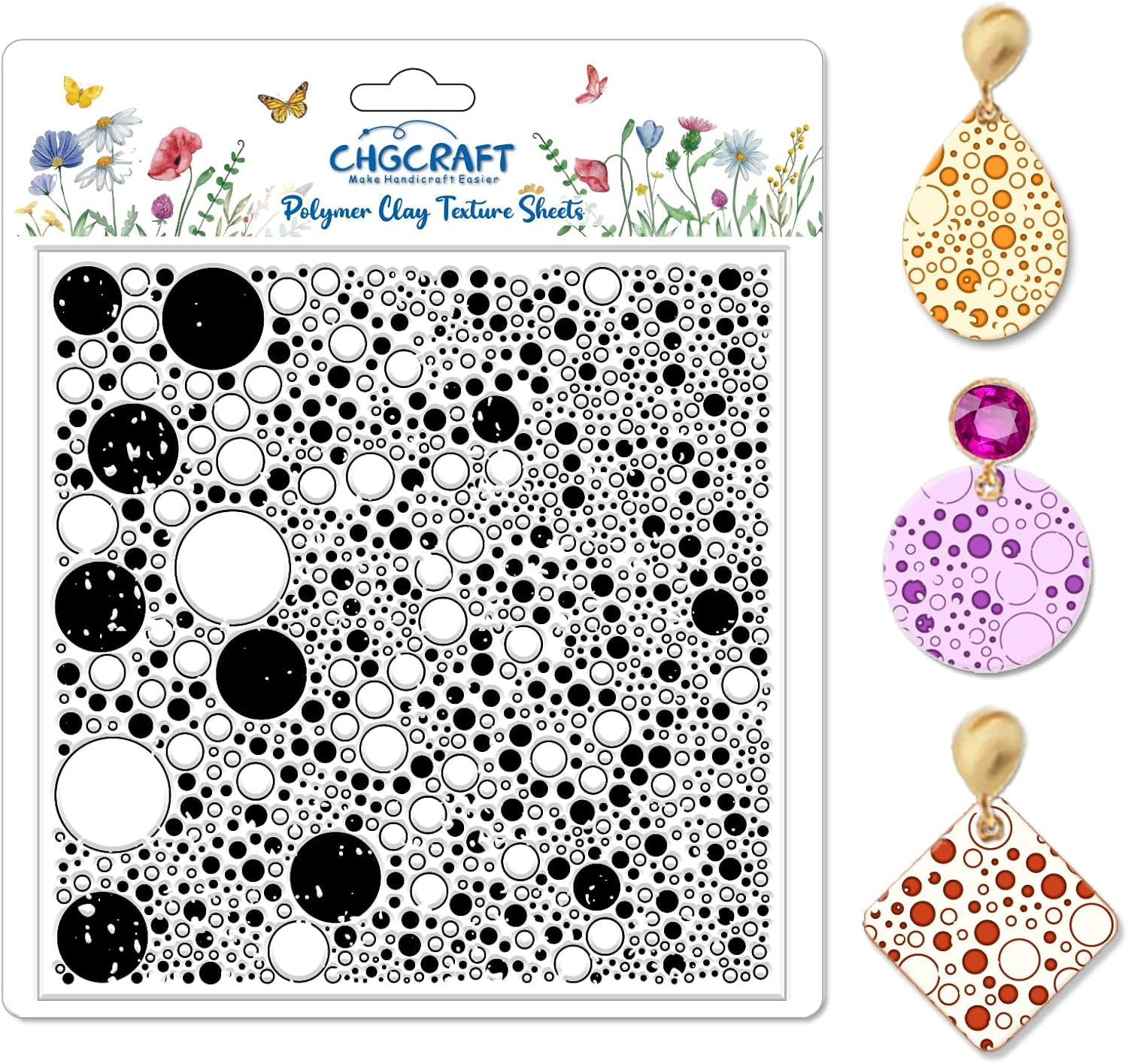 Retro Polka Dots Polymer Clay Texture Sheets Geometric Silicone Texture ...