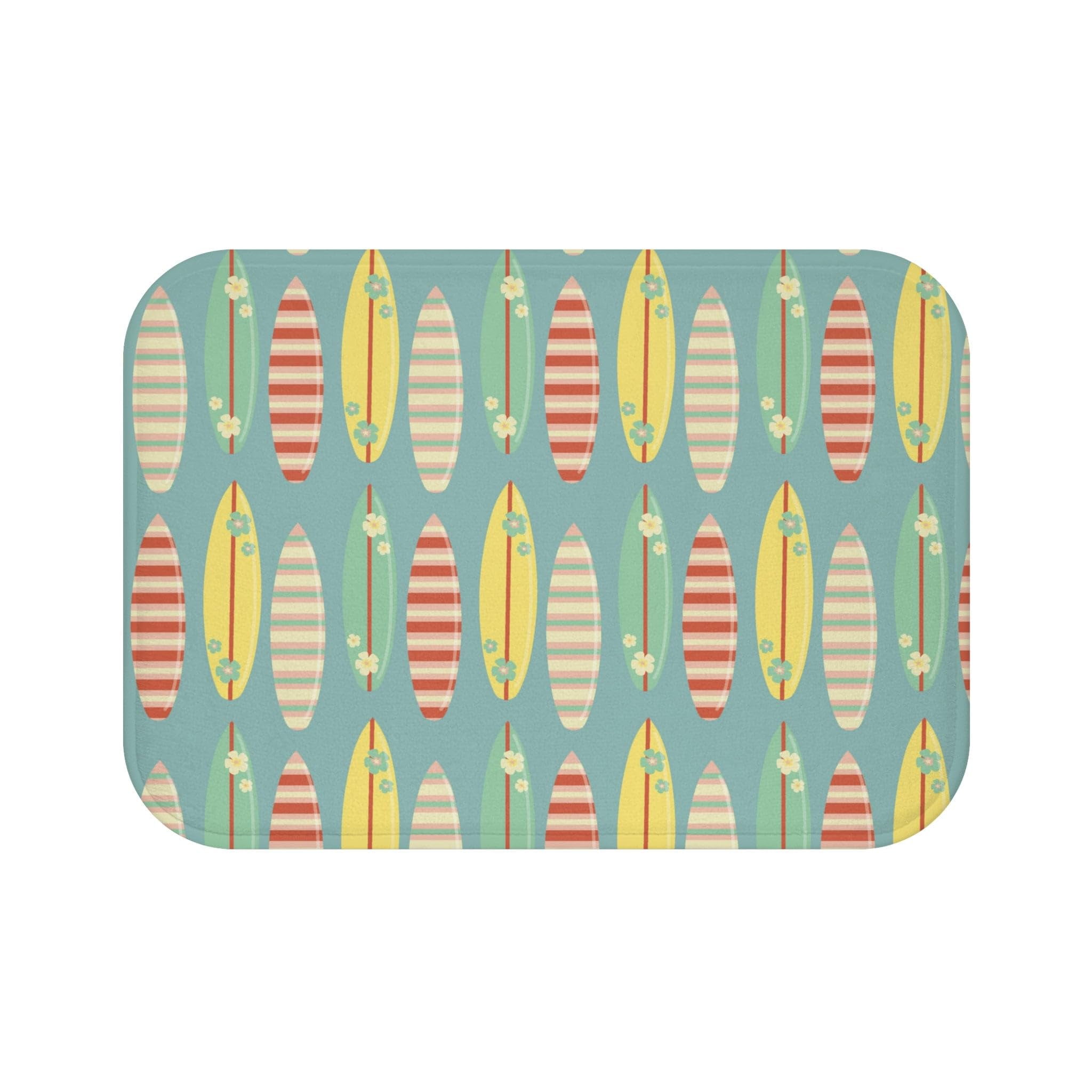 Retro Pool Party Bath Mat Summer Decor Mid Century Modern Surfboards ...