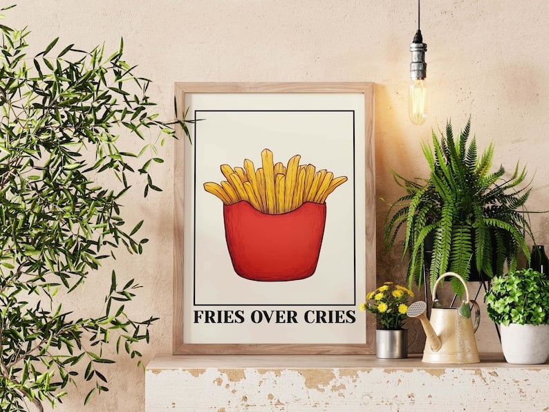 Retro Pop Art Quote, Funny Motivational Poster, Whimsical Kitchen Wall ...