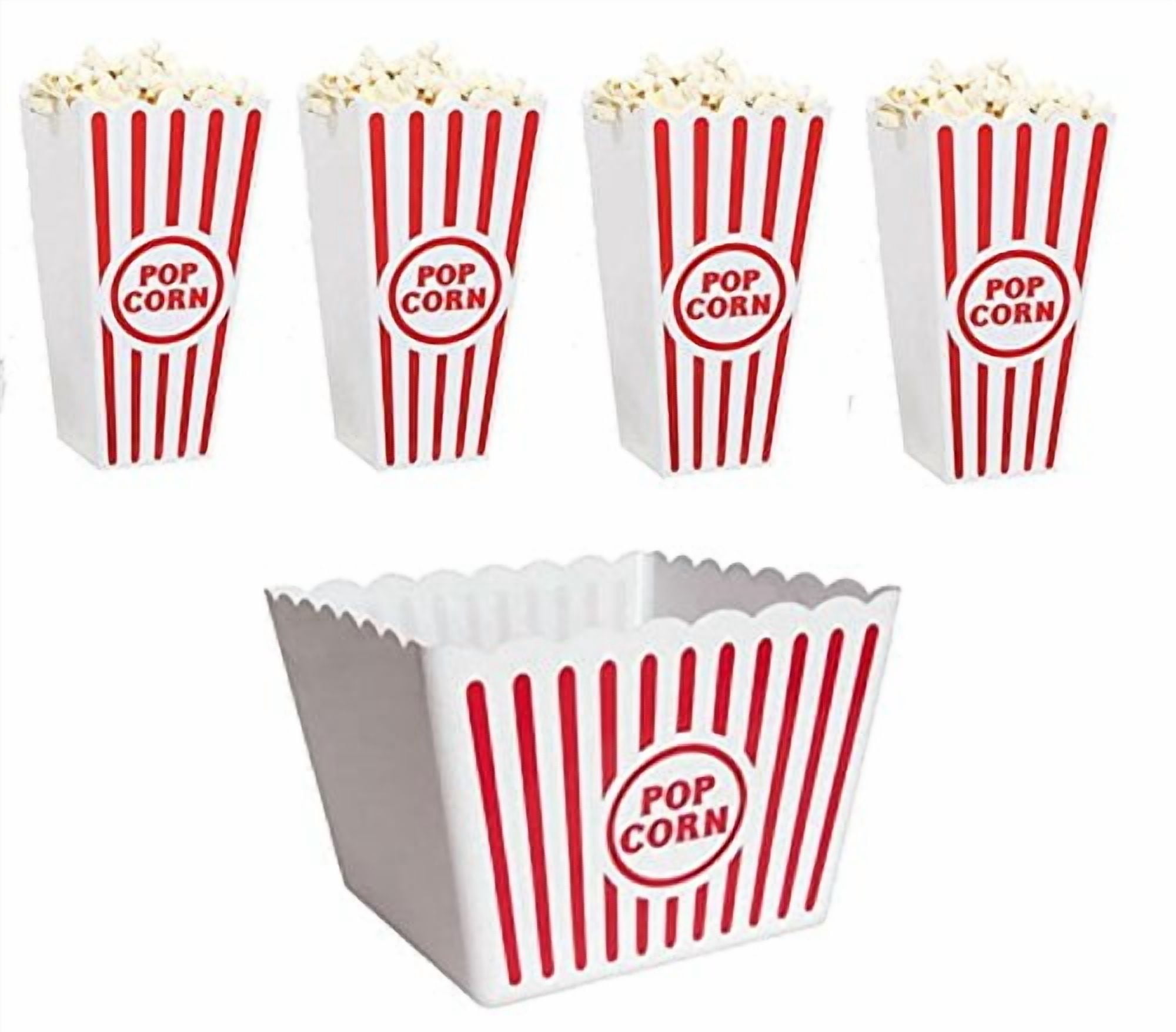 Retro Popcorn Set Bowl Plastic Classic Tub Red & White Striped ...