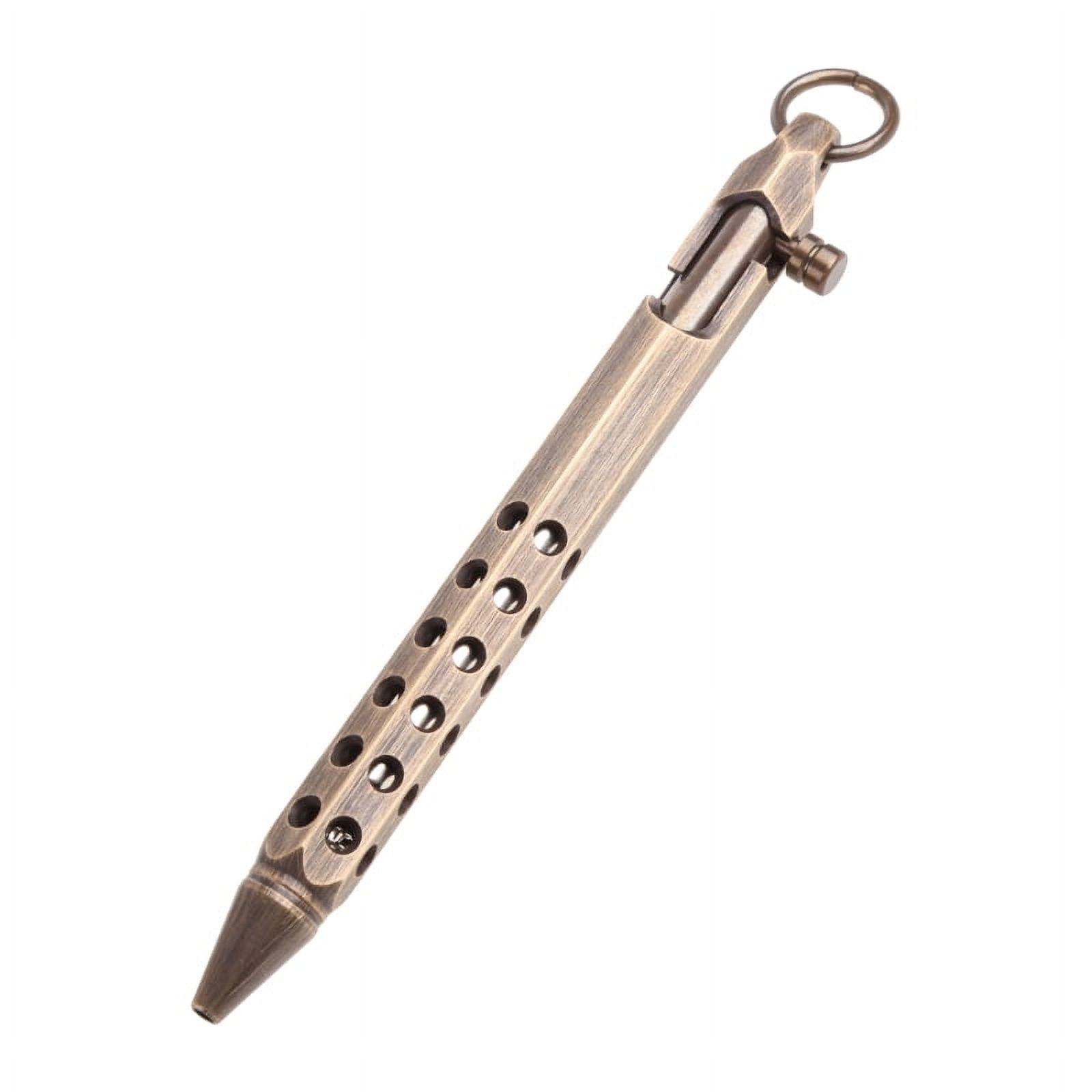 Retro Portable EDC Pocket Pen Hexagonal Bolt Type Action Copper Brass ...