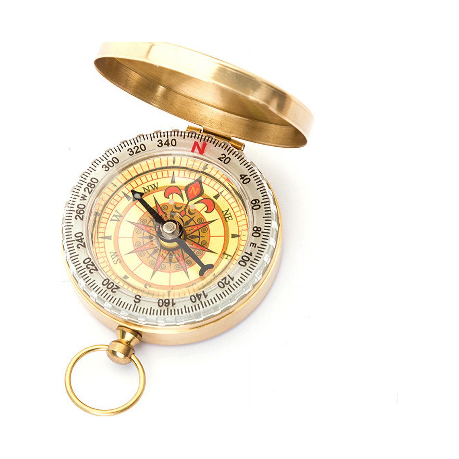 Retro Portable Metal Lens Compass Compass for Hiking/Traveling/Camping ...
