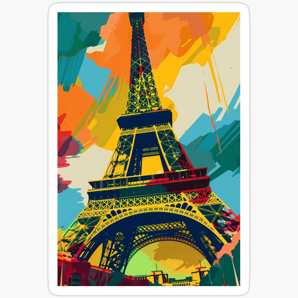 Retro Poster "Eiffel Tower" Sticker Kir-6467 - Walmart.com