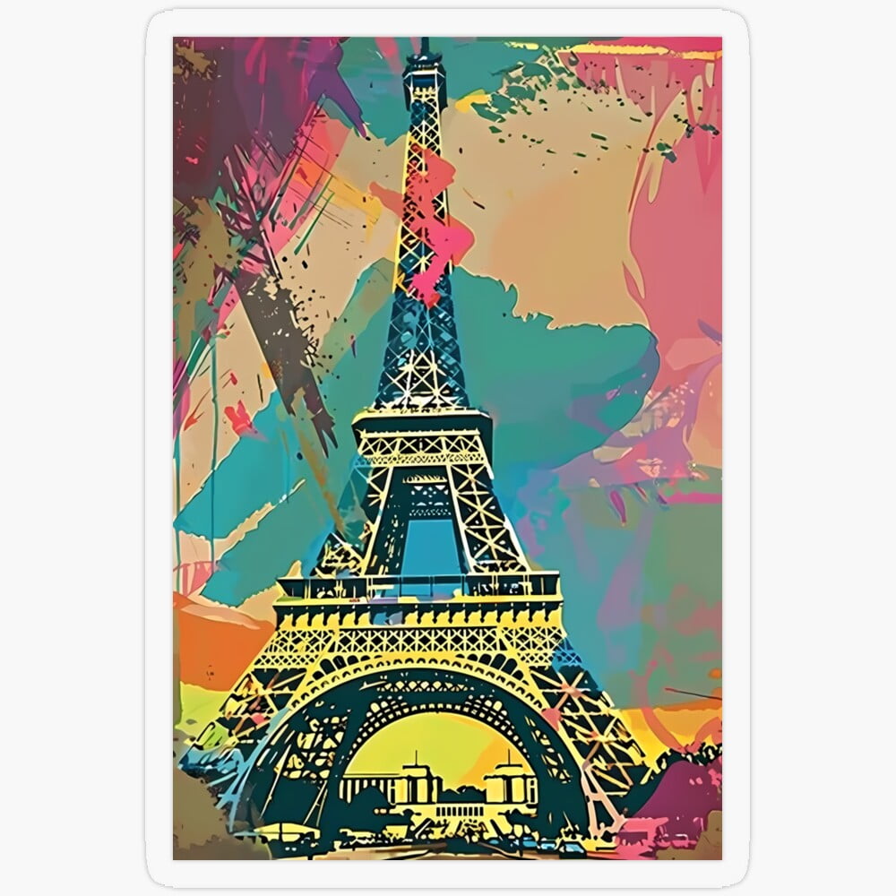 Retro Poster "Eiffel Tower" Sticker Kir-6479 - Walmart.com