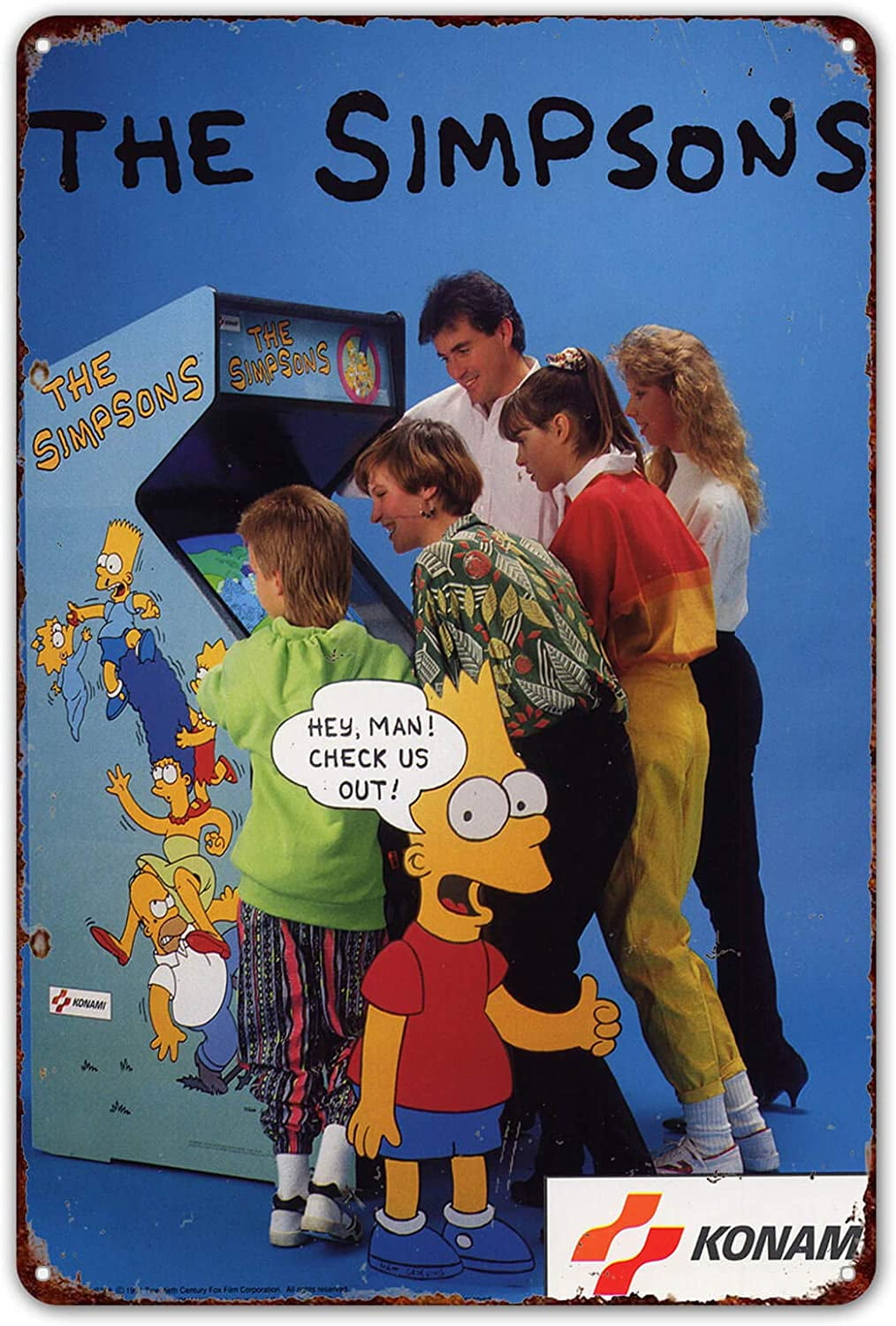 Retro Poster Metal Tin Sign The Simpsons Arcade Game Vintage Metal ...