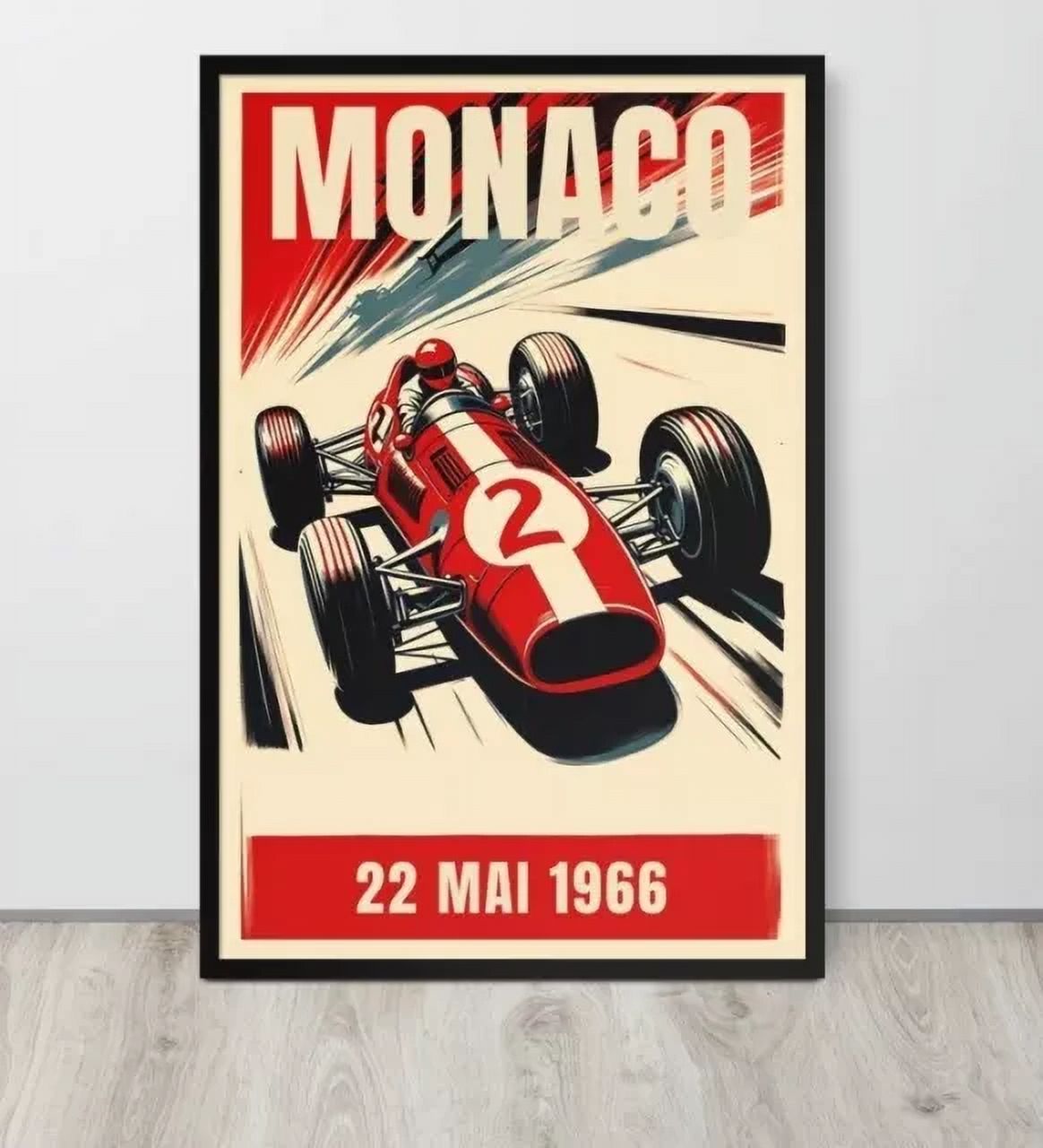 Retro Poster Monaco Grand Prix Vintage Car Art, Retro Car Nursery Decor ...