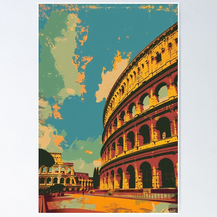 Retro Poster "The Colosseum" Poster, UNFRAMED-12x18 - Walmart.com