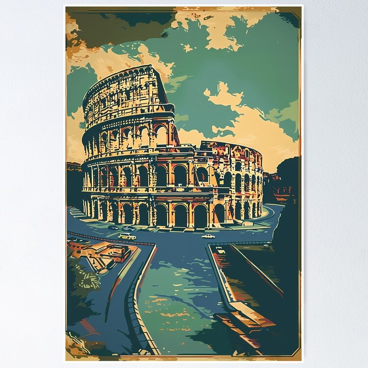 Retro Poster "The Colosseum" Poster, UNFRAMED-12x18 - Walmart.com
