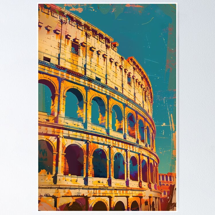 Retro Poster "The Colosseum" Poster, UNFRAMED-12x18 - Walmart.com