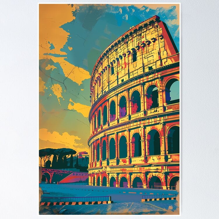 Retro Poster "The Colosseum" Poster, UNFRAMED-18x24 - Walmart.com