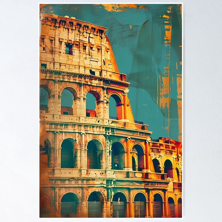 Retro Poster "The Colosseum" Poster, UNFRAMED-18x24 - Walmart.com