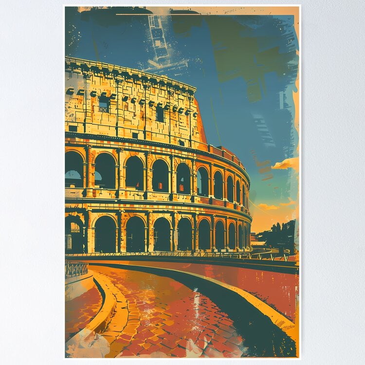 Retro Poster "The Colosseum" Poster, UNFRAMED-24x36 - Walmart.com