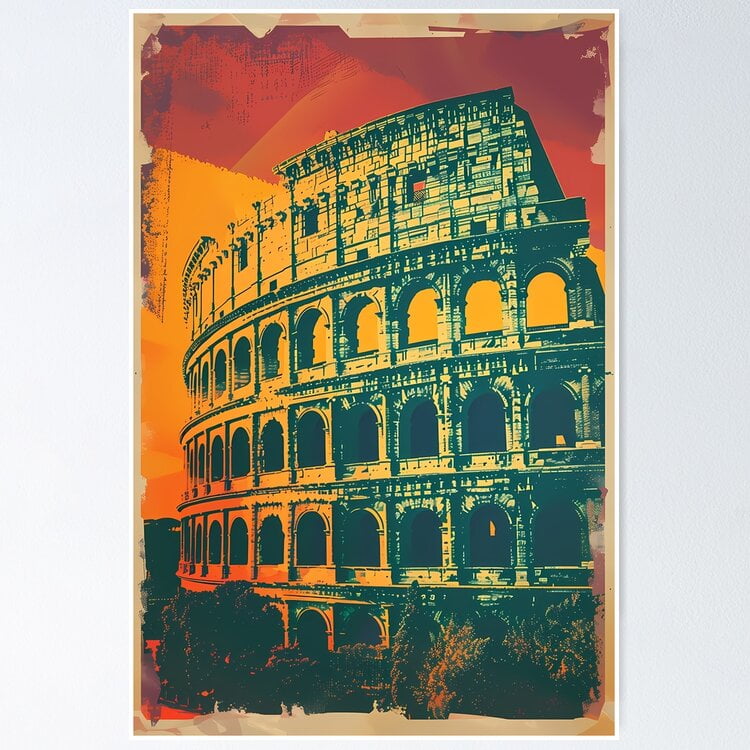 Retro Poster "The Colosseum" Poster, UNFRAMED-8x12 - Walmart.com