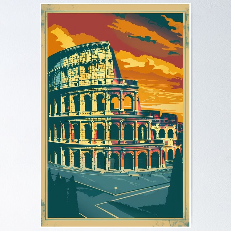 Retro Poster "The Colosseum" Poster, UNFRAMED-8x12 - Walmart.com