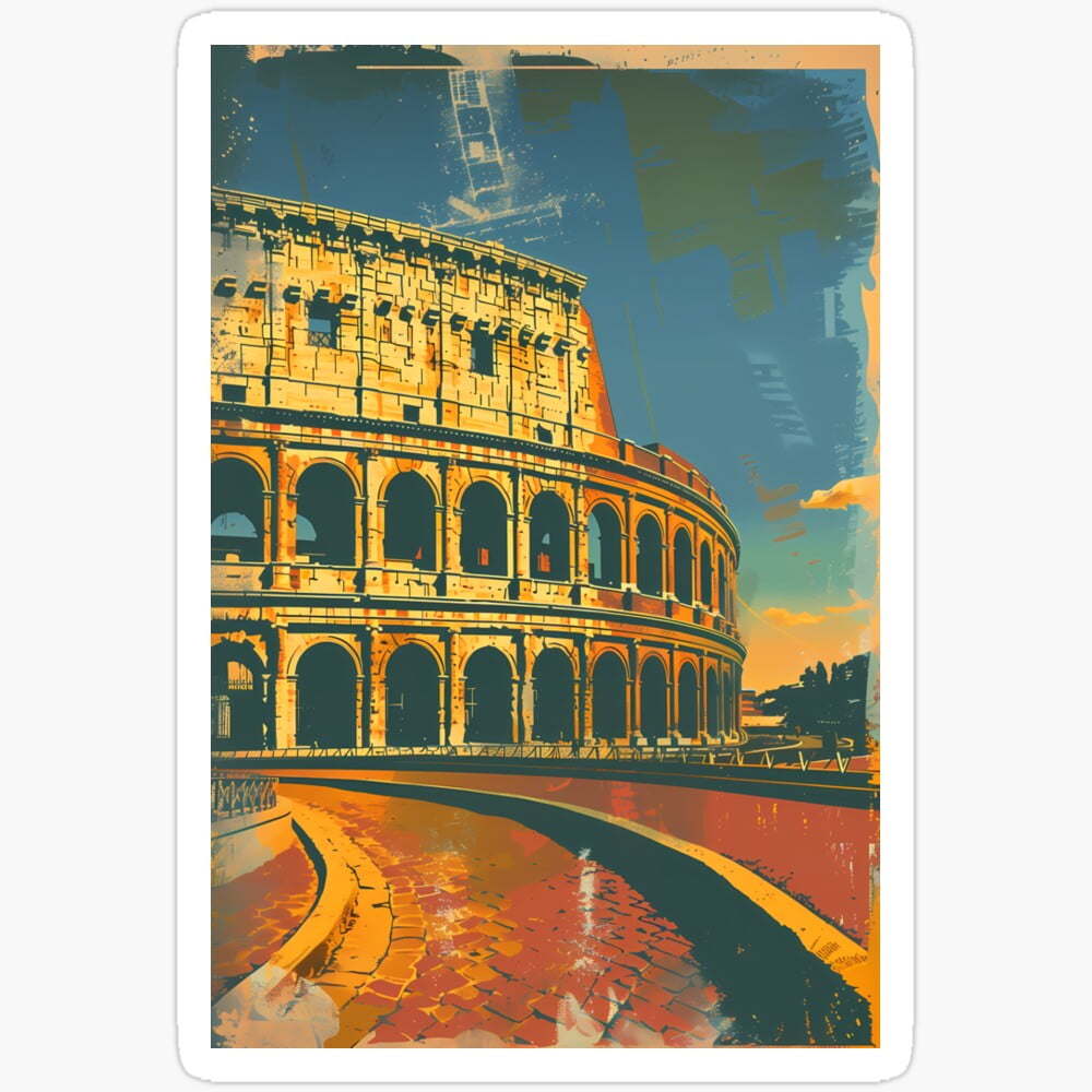 Retro Poster "The Colosseum" Sticker Kir-6419 - Walmart.com