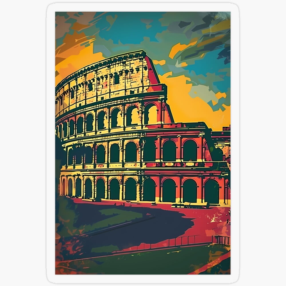 Retro Poster "The Colosseum" Sticker Kir-6432 - Walmart.com