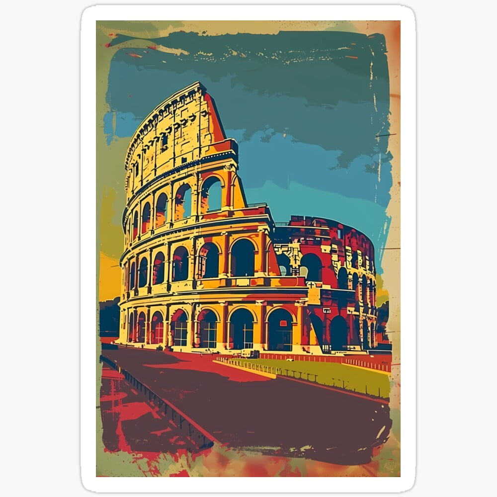 Retro Poster "The Colosseum" Sticker Kir-6437 - Walmart.com