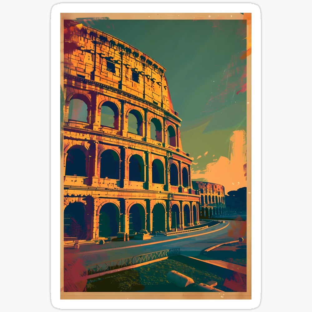 Retro Poster "The Colosseum" Sticker Kir-6439 - Walmart.com