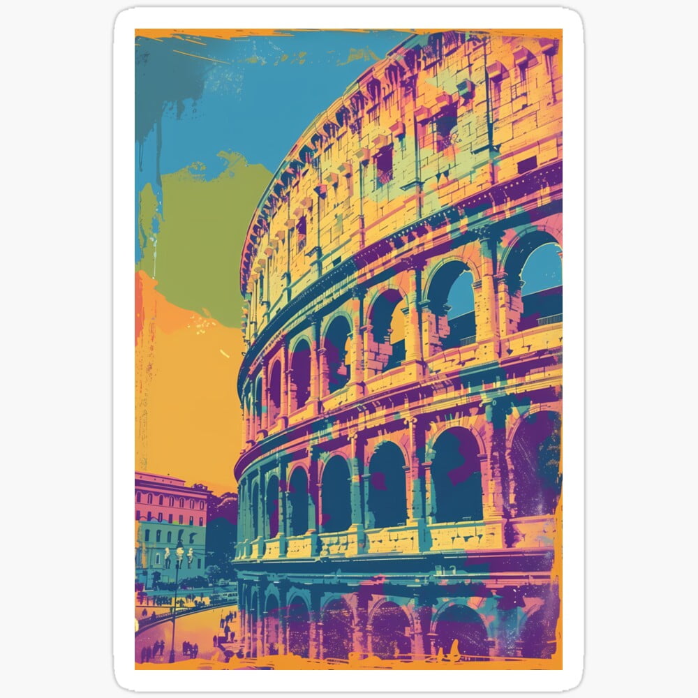 Retro Poster "The Colosseum" Sticker Kir-6440 - Walmart.com