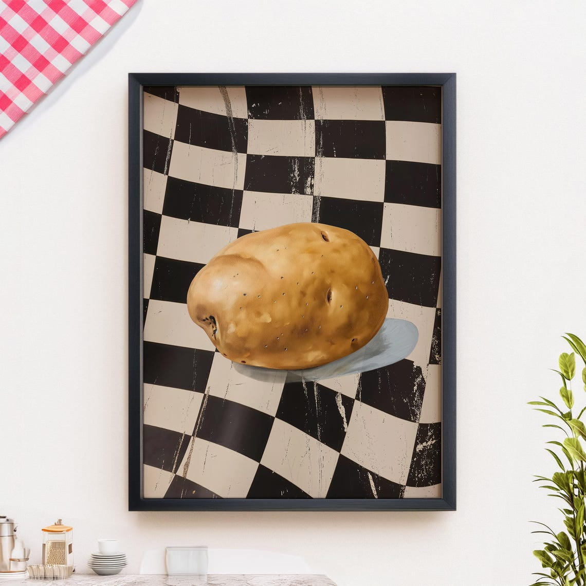 Retro Potato Kitchen Art Print Vegetable Wall Art Printed On Luxury ...