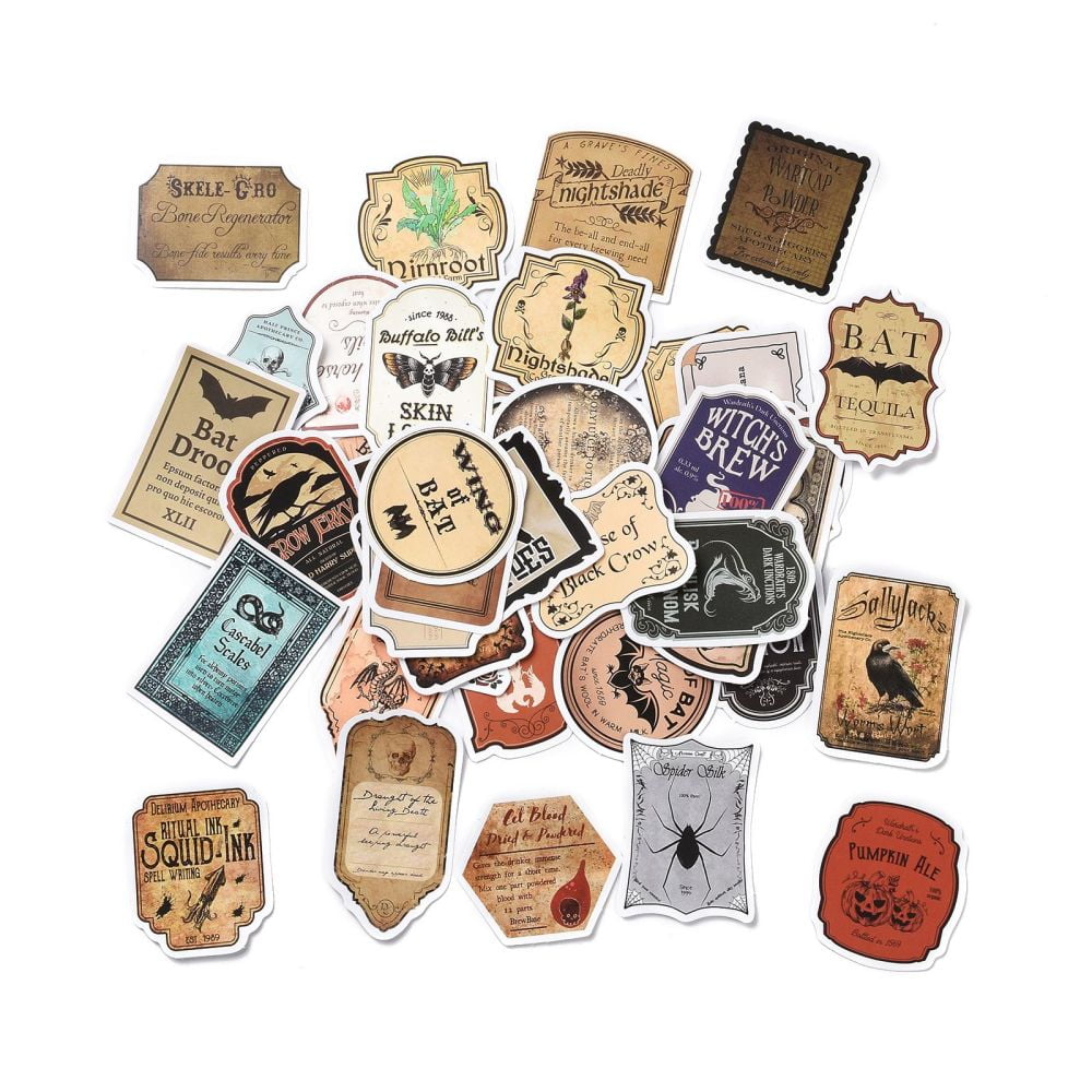 Retro Potion Label Paper Stickers Set Adhesive Label Stickers for Water ...