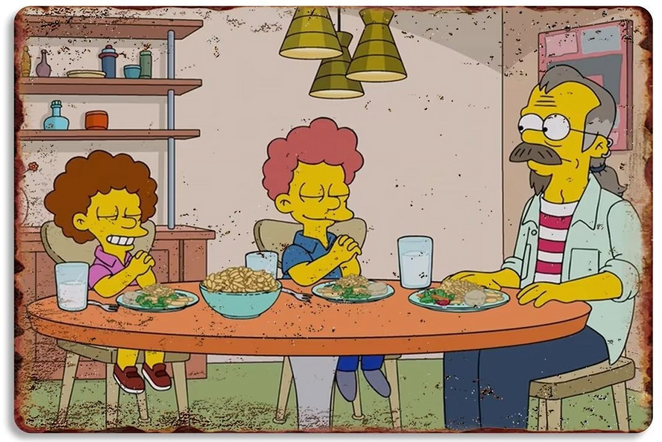 Retro Prayer Before Dinner Metal Poster The Simpsons Metal Tin Signs ...