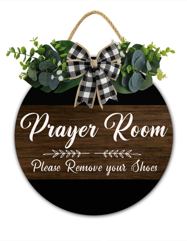 Retro Prayer Room Sign Funny Farmhouse Please Remove Your Shoes Wooden ...