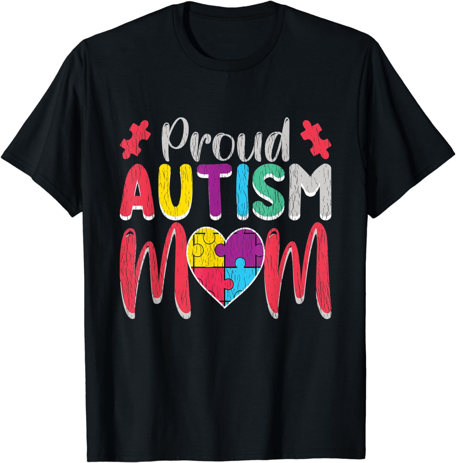 Retro Proud Autism Mom Autistic Mother Autism Awareness T-Shirt ...