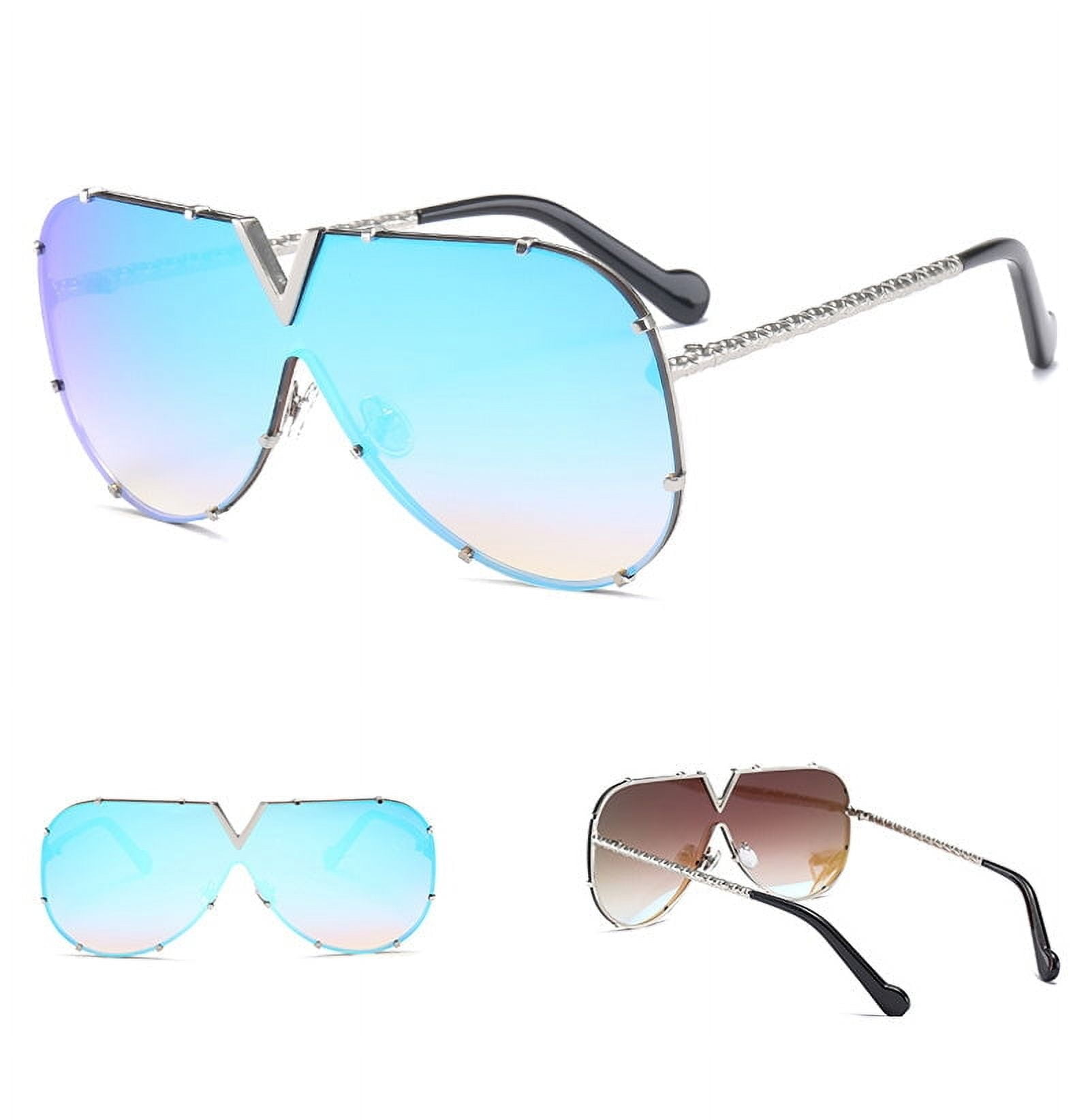 Retro Punk Frameless Rivet Sunglasses for Men and Women, UV400 ...