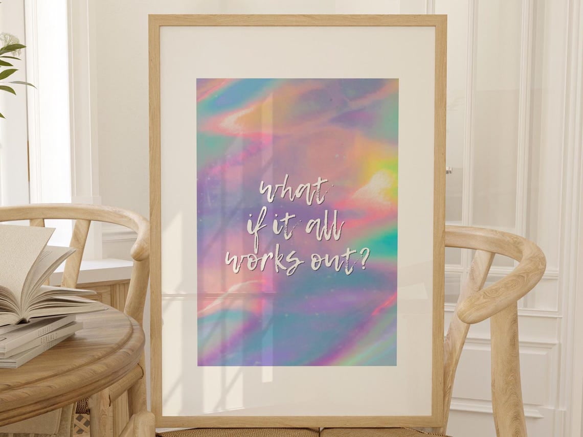 Retro Purple Positive Quote Girly Dorm Decor Aesthetic Bathroom ...