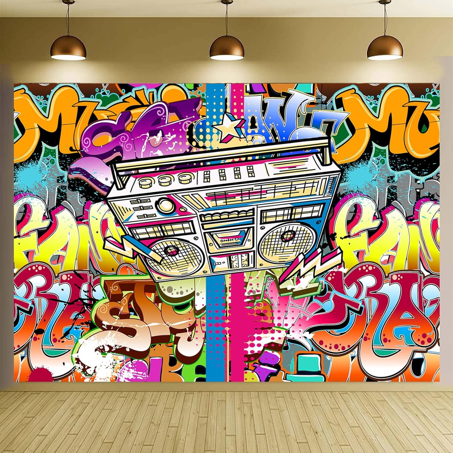 Retro Radio Graffiti Wall Backdrop Hip Pop Back to 70s 80s 90s Photo ...