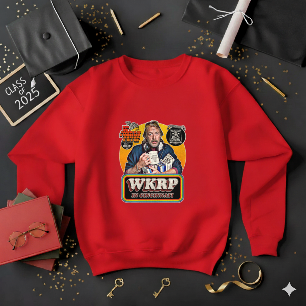 Retro Radio Host Dr Johnny Fever Funny Classic TV Comedy Art Sweatshirt ...