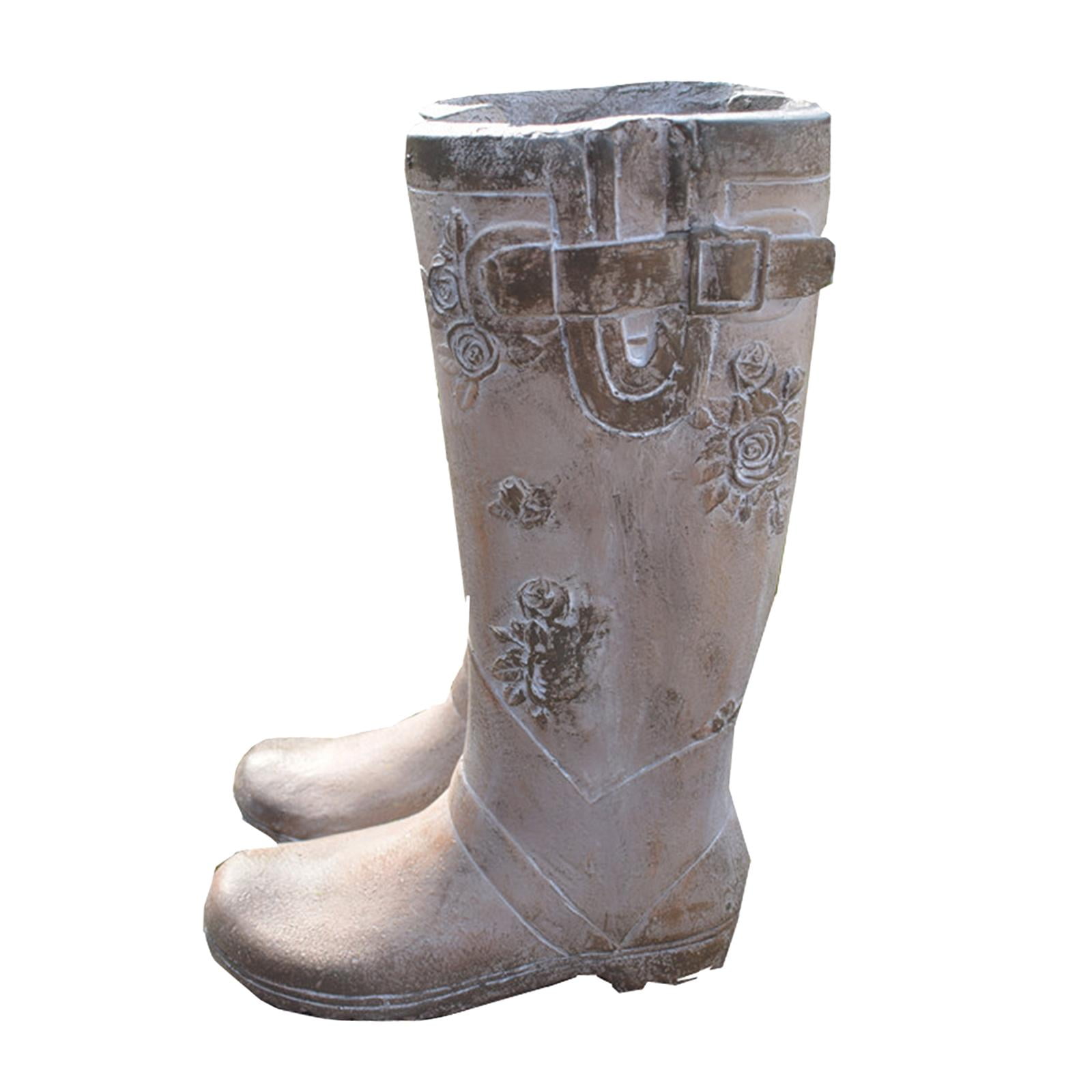 Retro Resin Rain Boots Planter for Patio and Outdoor Yard Decor, Flower ...