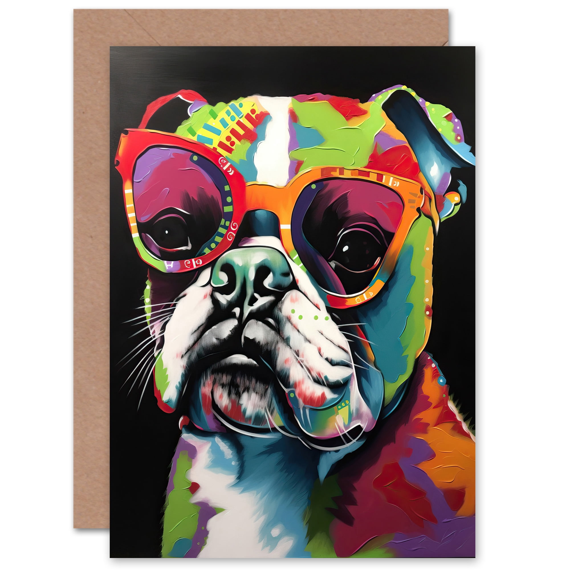 Retro Rainbow English Bulldog Fun for Wife Her Mum Sister Daughter Mom ...