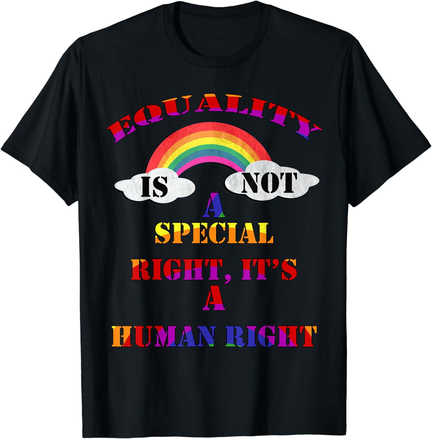 Retro Rainbows Graphic LGBT Support Equality Human Rights T-Shirt ...