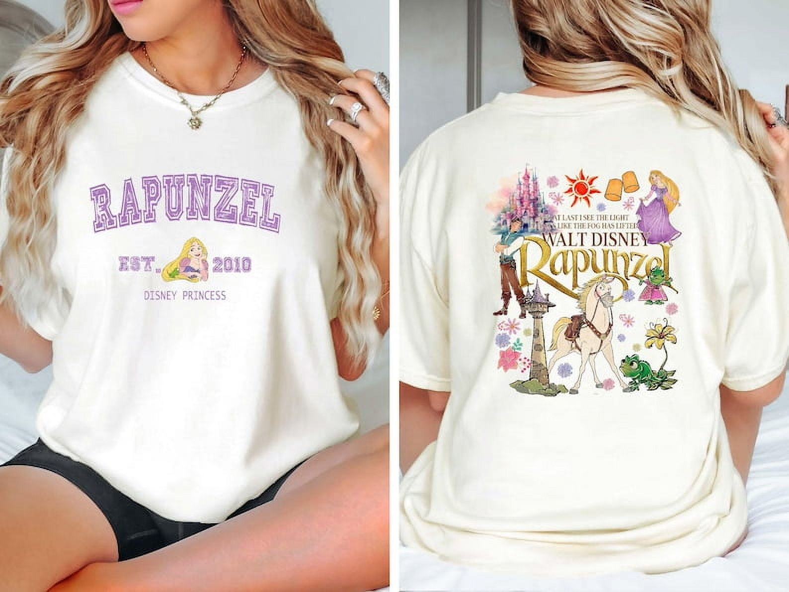 Retro Rapunzel Tangled Two sided Shirt, Floral Rapunzel Shirt, WDW ...