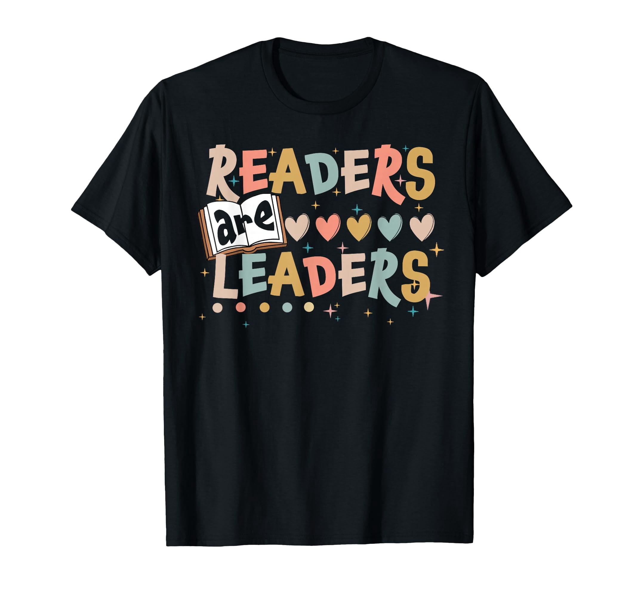 Retro Readers Are Leaders Cute Heart T-Shirt for Promoting Reading and ...