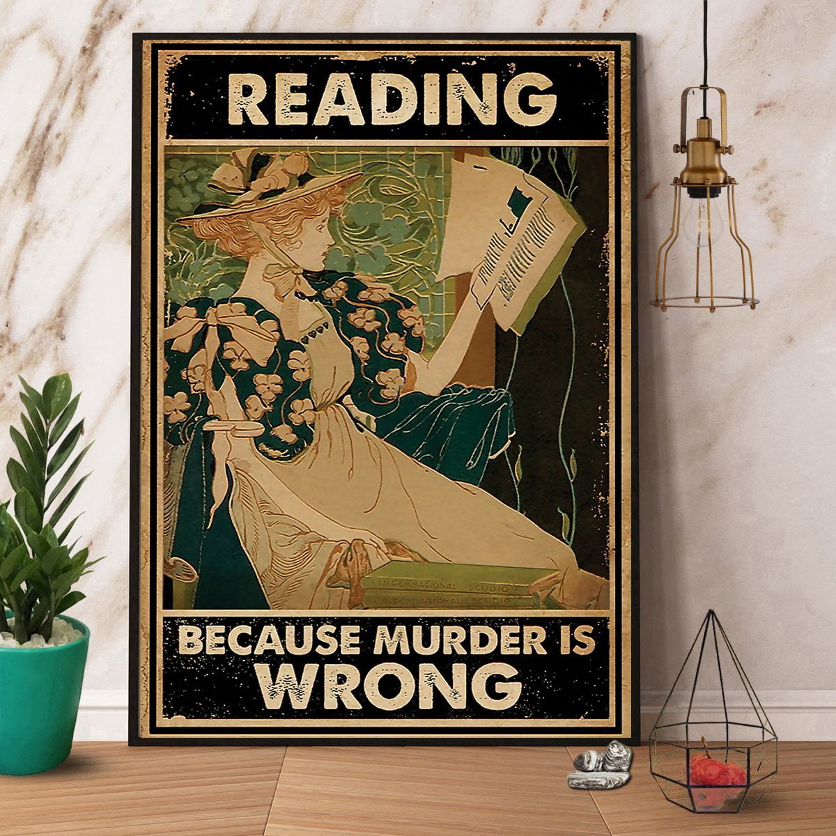 Retro Reading Because Murder Is Wrong Paper Poster No Frame Matte Wall ...
