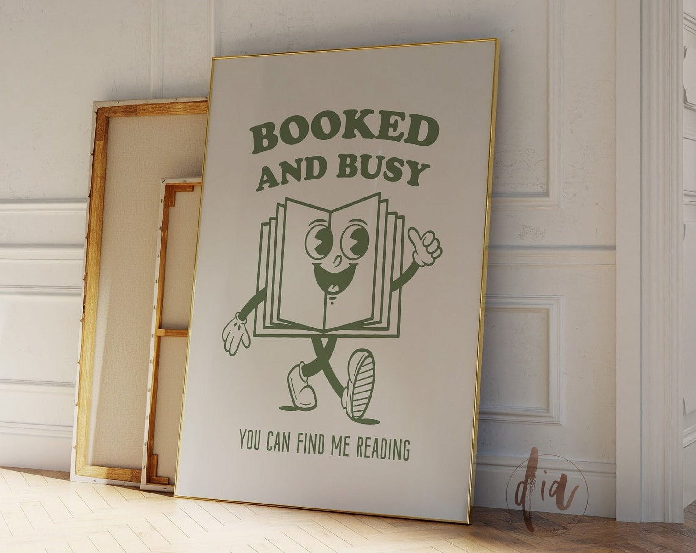 Retro Reading Poster, Classroom Wall Art Print, Retro Book Cartoon ...