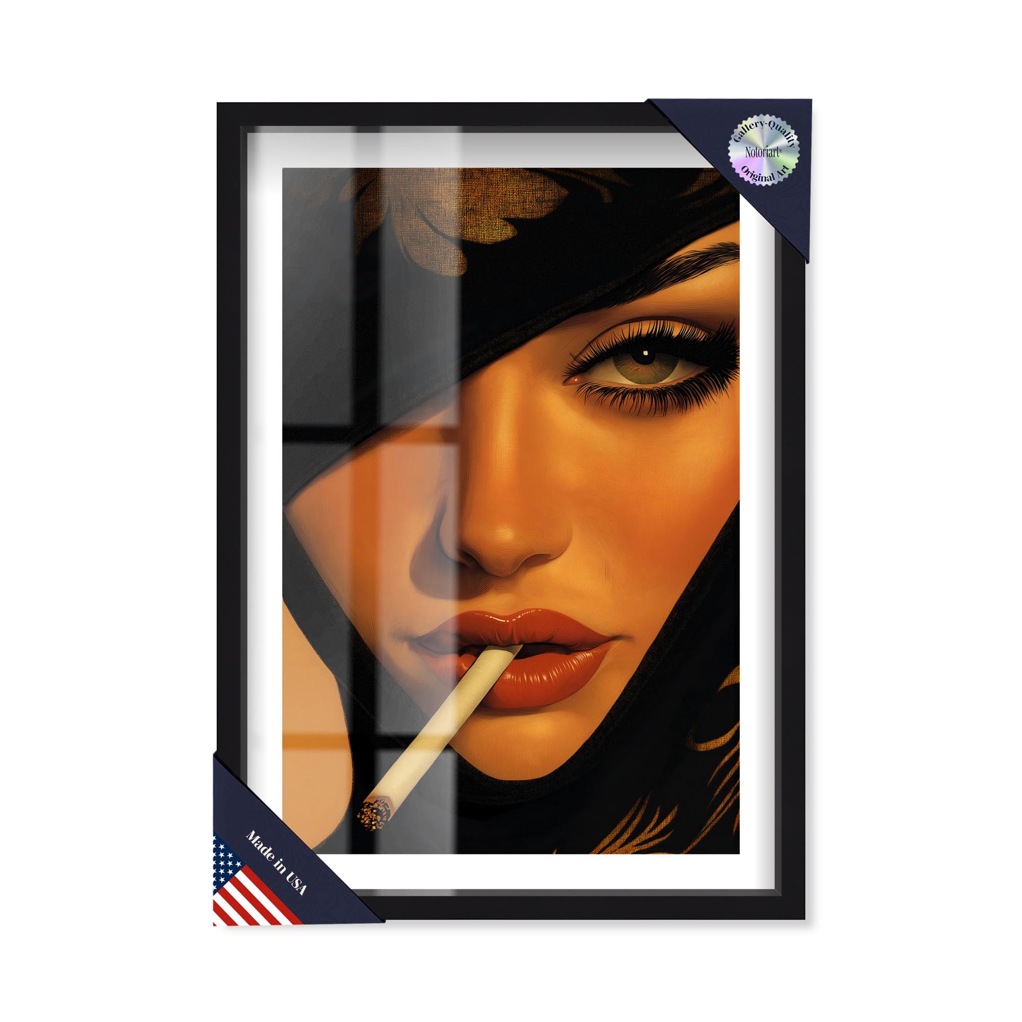 Retro Rebel Chic Shadowbox Print Retro Art Prints by Notoriart, Black ...