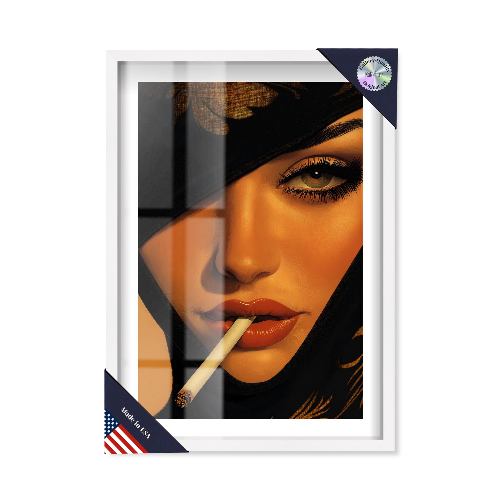 Retro Rebel Chic Shadowbox Print Retro Art Prints by Notoriart, White ...