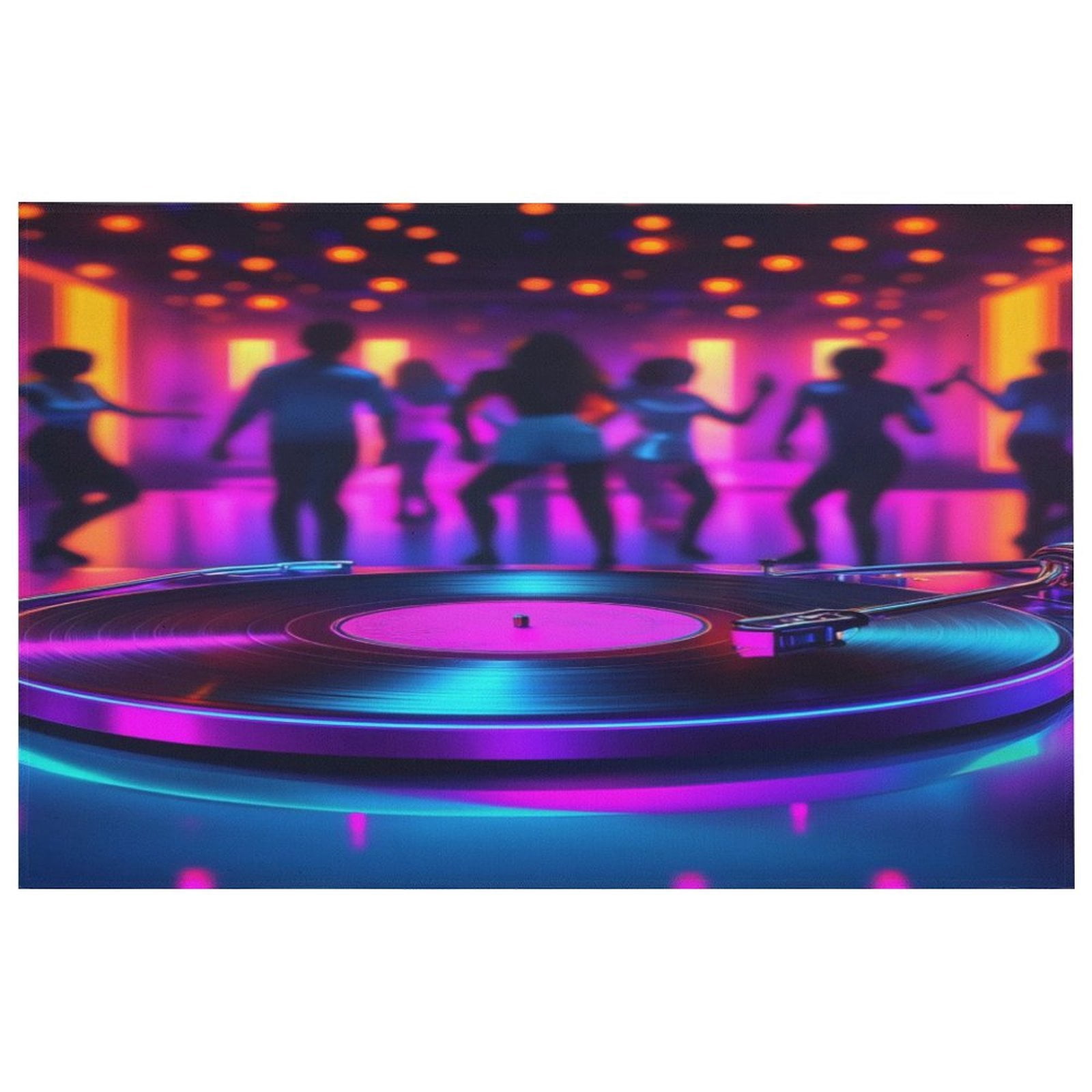 Retro Record Player Purple Neon Lights Club Adult Home Decor Bedroom ...
