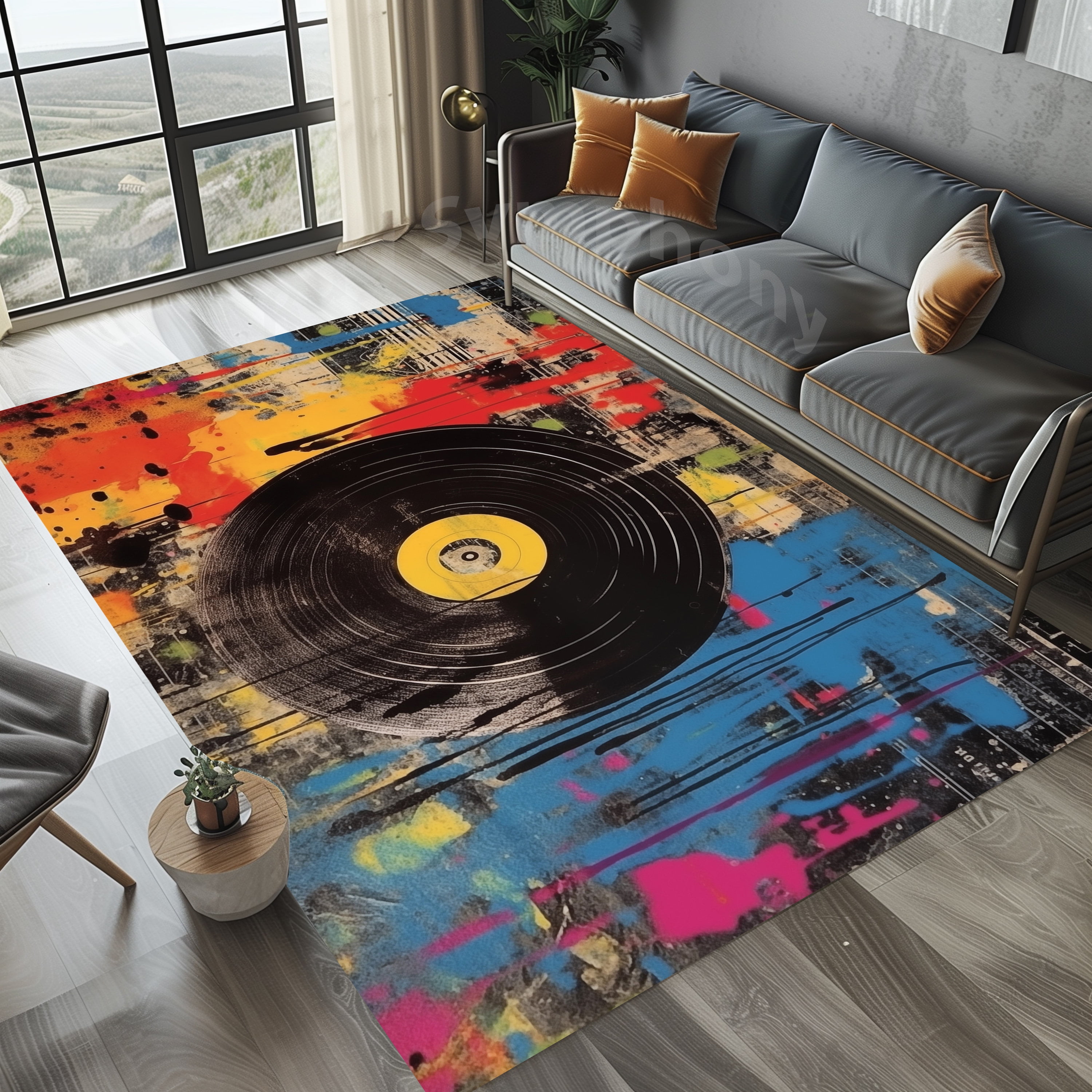 Retro Record Rug 4x6 ft = 120x180 cm - Walmart.com
