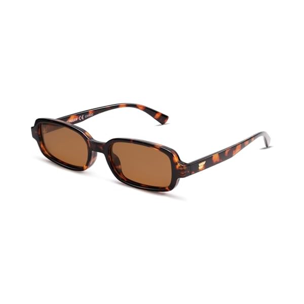 Retro Rectangle Polarized Sunglasses for Women Men Small 90s Style ...