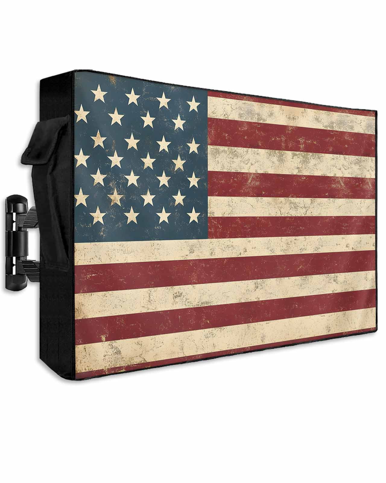 Retro Red Blue American Flag Outdoor TV Cover 60 to 65 Inch ...