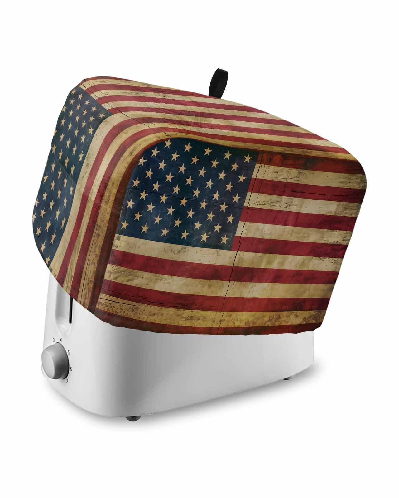 Retro Red Blue USA Flag Small Toaster Cover 2 Slice, Kitchen Appliance ...