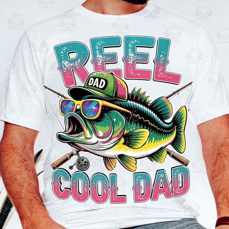 Retro Reel Cool Dad, Bass Fishing, Wishin' I Was Fishin, Fishing Dad ...