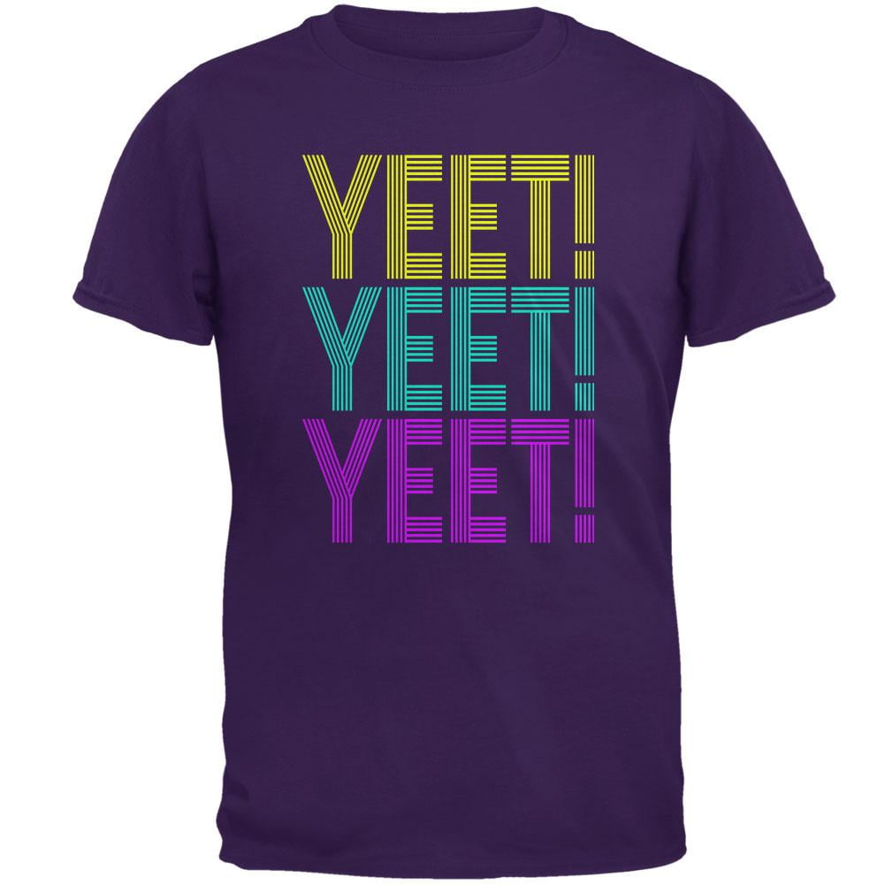 Retro Repeat Yeet 70s 90s Mens T Shirt Purple X-LG - Walmart.com
