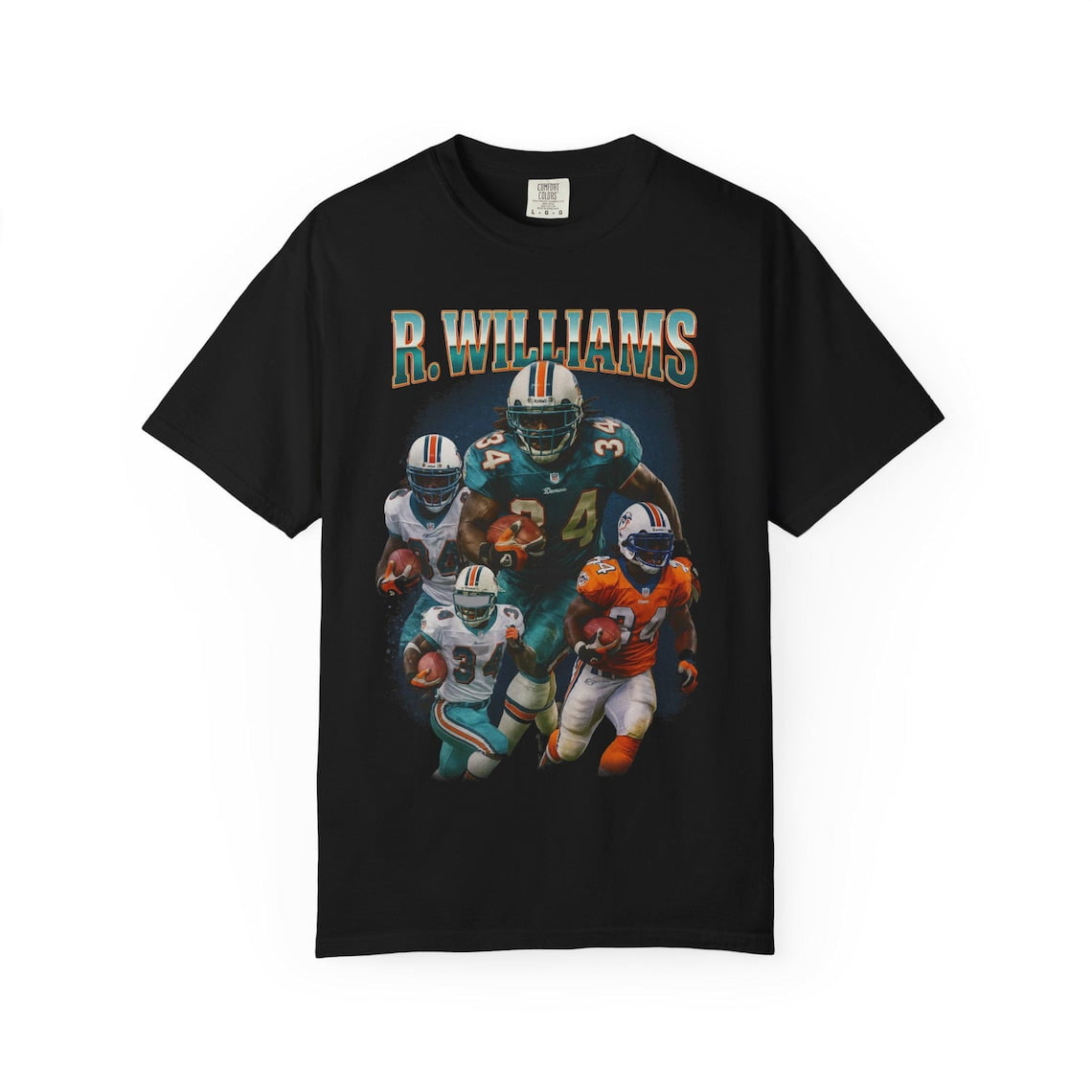 Retro Ricky Williams T-Shirt Vintage Bootleg Style Football Tee ...