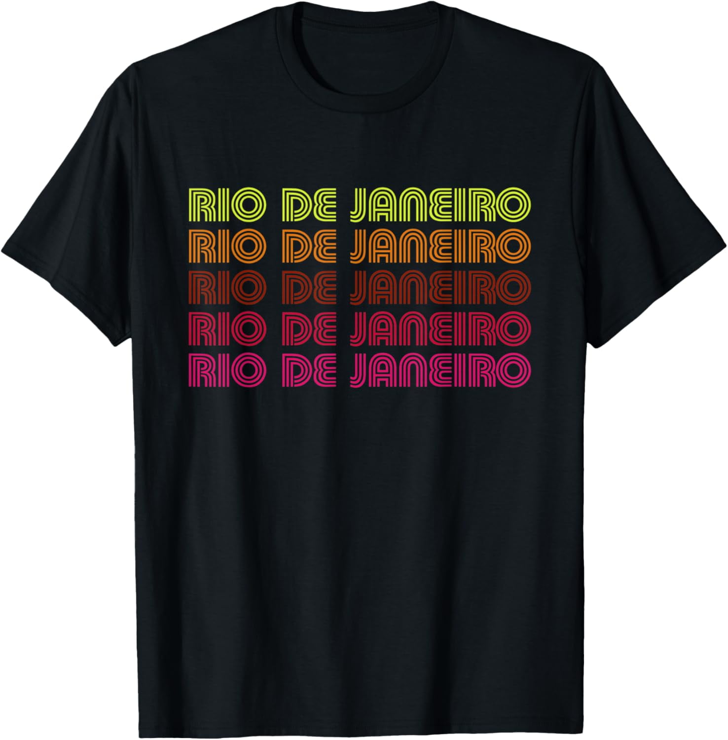 Retro Rio de Janeiro Brazil Inline Font Disco Design Vintage T-Shirt ...